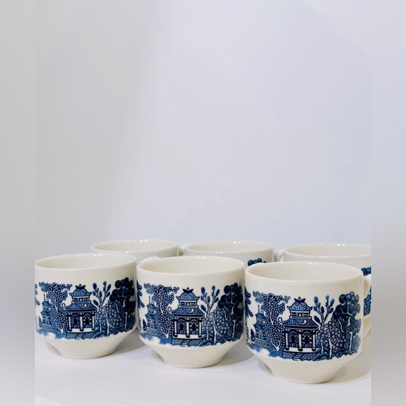 Churchill | Kitchen | Vintage 6 Blue Willow Georgian Teacups Churchill ...